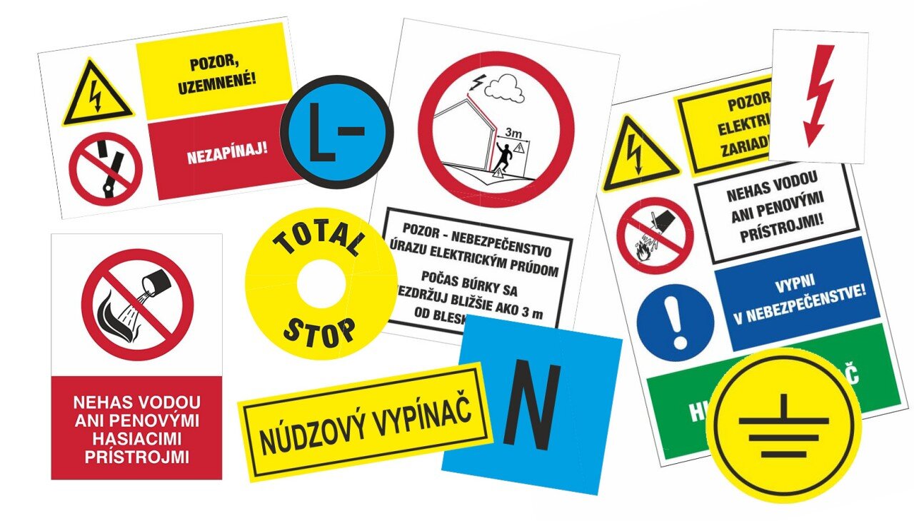 Elektrotechnické značky na označovanie zariadení | mojaznacka.sk